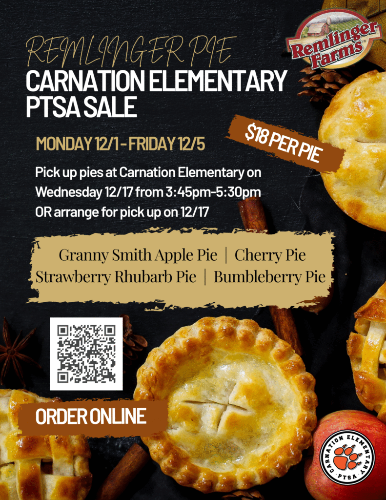 Get your Remlinger Pies now! - Carnation Elementary PTSA